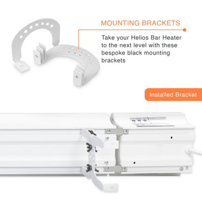 Mirrorstone Helios White Bar FIR Coated Aluminium 1800w Infrared Heater