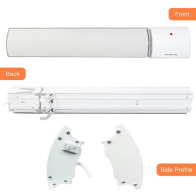 MIRRORSTONE HELIOS WHITE BAR FIR COATED ALUMINIUM 3000W INFRARED HEATER