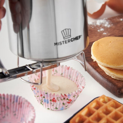 MisterChef Stainless Steel Pancake Batter Dispenser with Measuring ...