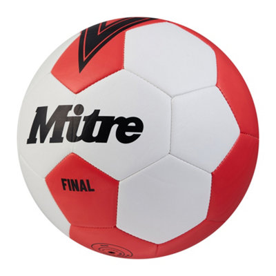 Mitre Final Logo Football White/Red (4)
