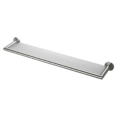 Mitred Bar With Recessed Frosted Shelf 600mm Fixing Centres Stainless Steel
