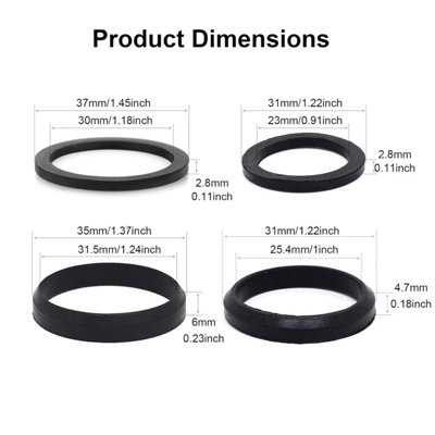 Mix Pack of 4 Rubber Washers for Plumbing , Sink Drain Fittings ...