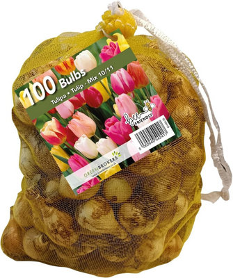 Mixed Colour Tulip Bulbs, 100 Pack, Bee Friendly, Eco-Friendly ...