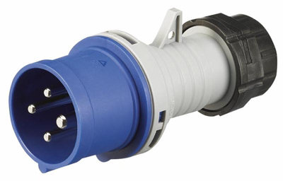 MK - 16A, 250V, Cable Mount CEE Plug, 3P+E, Blue, IP44 | DIY at B&Q