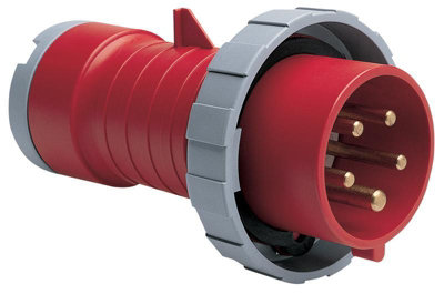 MK - 63A, 415V, Cable Mount CEE Plug, 3P+N+E, Red, IP67 | DIY at B&Q