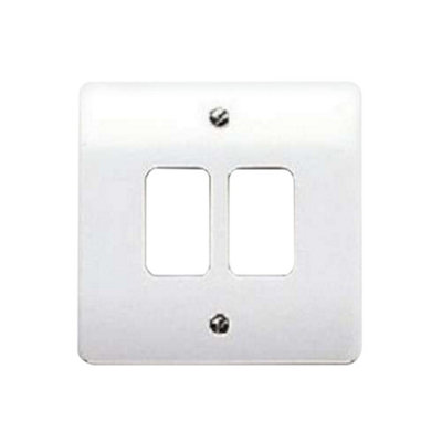 MK Electric 2 Module Frontplate White Grid Plus Range 86mm x 86mm K3632WHI
