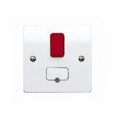 MK ELECTRIC CONNECTION UNIT WHITE DOUBLE POLE 13 AMPERES WITH NEON K1060WHI