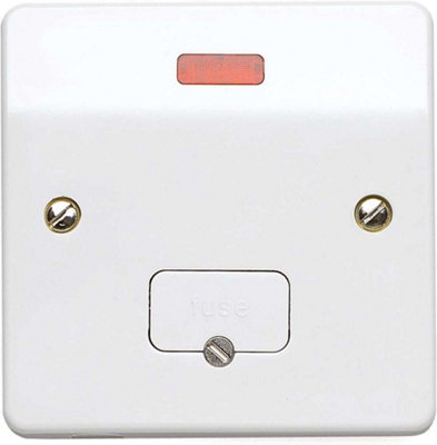 MK FACEPLATE UNSWITCHED 13A SPUR WH + NEON, K377WHI