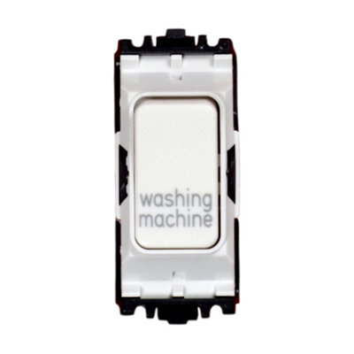 MK K4896WMWHI Grid Plus Grid Switch 20 amp DP (White) marked washing ...