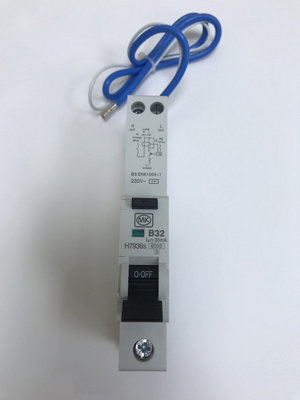 MK Sentry RCBO B Type 30mA AC Circuit Breaker - 32 AMP Option Available