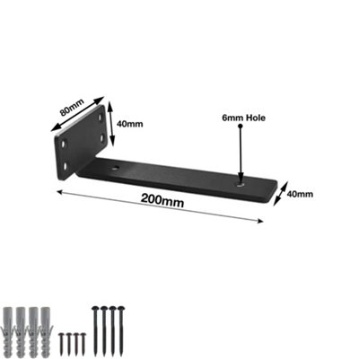 MKGT 6Pcs Heavy Duty Floating Shelf Support Bracket Metal T Bracket ...