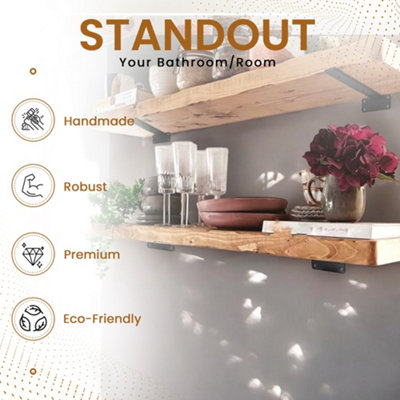 MKGT 6Pcs Heavy Duty Floating Shelf Support Bracket Metal T Bracket ...