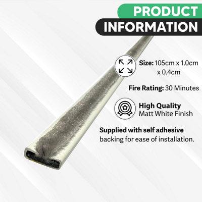 MKGT Intumescent Fire and Smoke Seal Door Strips - 5 Pack / 105cm x 1 ...