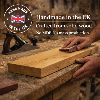 MKGT Solid Wood Radiator Shelf, No Drill with Brackets, Handmade in UK ...