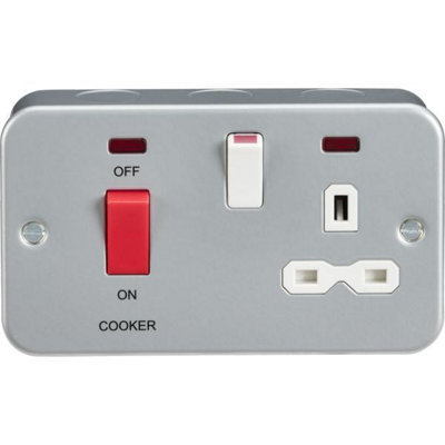 MLA Knightsbridge Metal Clad 2 Gang 45A DP Cooker Switch And 13A Socket ...