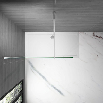 MLH Walk In Shower Enclosure in Chrome Finish - Shower Tray ...