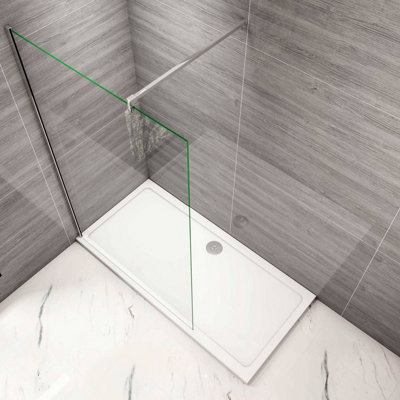 MLH Walk In Shower Enclosure in Chrome Finish - Shower Tray ...
