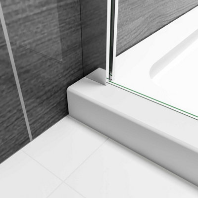 MLH Walk In Shower Enclosure in Chrome Finish - Shower Tray ...