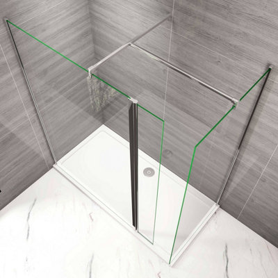 MLH Walk In Shower Enclosure - Shower Tray (1400x700x30mm) & Glass ...