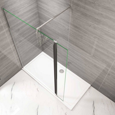 MLH Walk In Shower Enclosure - Shower Tray (1400x800x30mm) & Glass ...