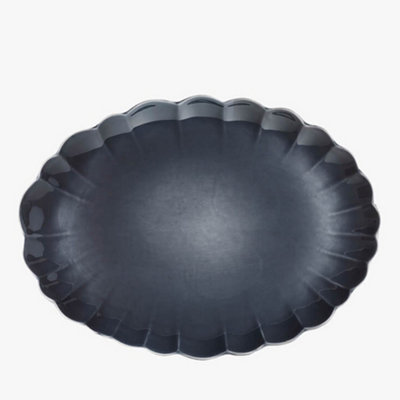MM Living Ceramic Scallop Serve Platter Grey