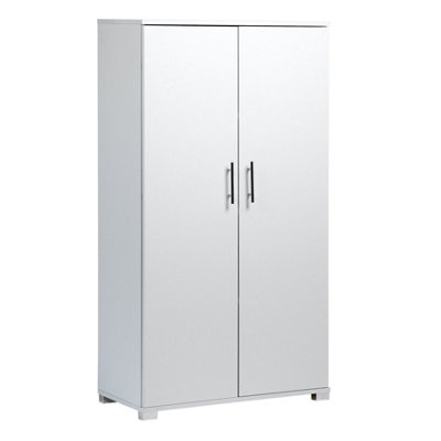 MMT White Storage Cupboard Wooden Filing Cabinet with 3 shelves - 2 ...