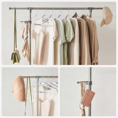 Mobile Clothes Rack with Casters, Rolling Clothing Rack, Height ...