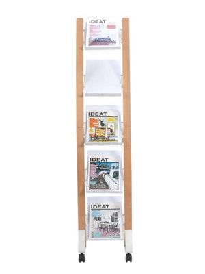 Mobile Document Display - A4 Compartments - Wood and White