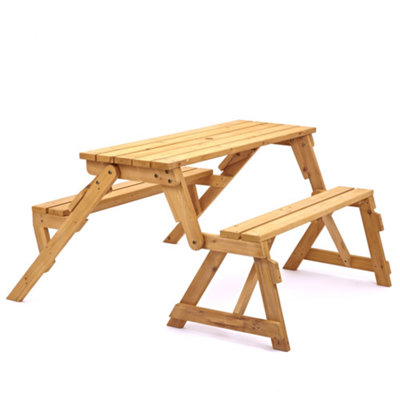 Buy Modbury 2 in 1 Convertible Garden Bench and Picnic Table | DIY at B&Q