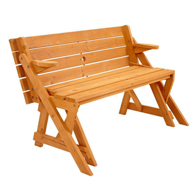 Buy Modbury 2 in 1 Convertible Garden Bench and Picnic Table | DIY at B&Q