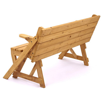 Buy Modbury 2 in 1 Convertible Garden Bench and Picnic Table | DIY at B&Q