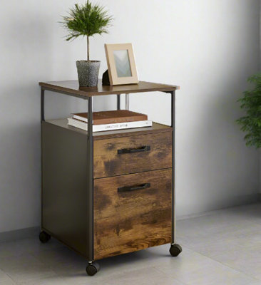 MODCRAFT Industrial Mobile Filing Cabinet with Drawer & Wheels