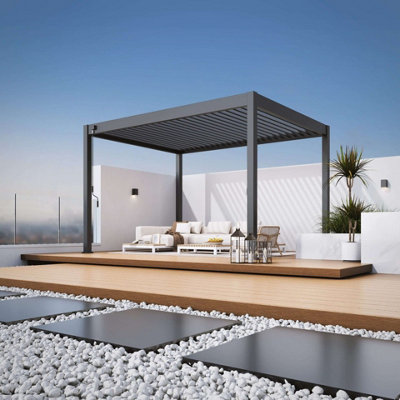 MODENA ALUMINIUM PERGOLA 4M X 3M FREE STANDING