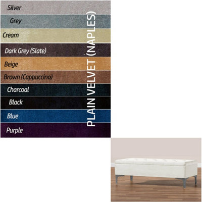 Modena Storage Ottoman Bench, Ottoman Footstool with Legs, 137cm Naples ...