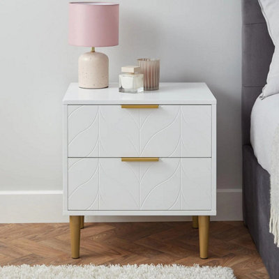 Modern white bedside table store