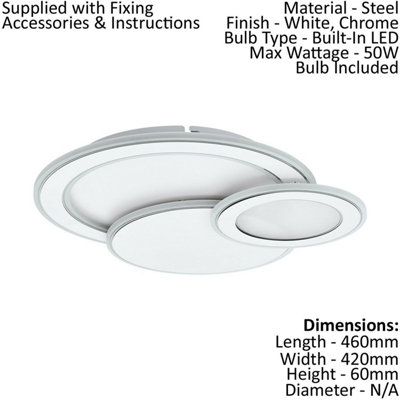 Modern 2 Pack White Chrome LED Ceiling Light Fixtures