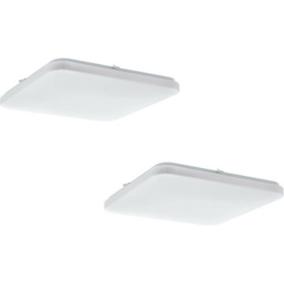 Modern 2 Pack White Flush Ceiling Lights with LED Bulbs - 33.5W