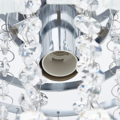 Modern 23cm Dia Chandelier Droplet Crystal Ball Chrome Mount Ceiling ...