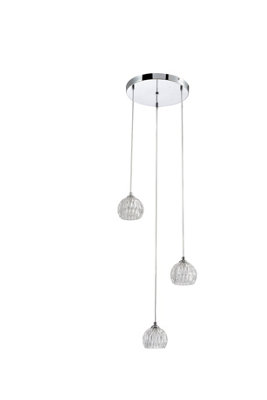 Modern 3 Light Pendant Ceiling Light, G9 Cap Type, Polished Chrome ...