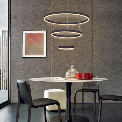 Modern 3 Tier Aluminum Round Adjustable Linear Hanging LED Ceiling ...