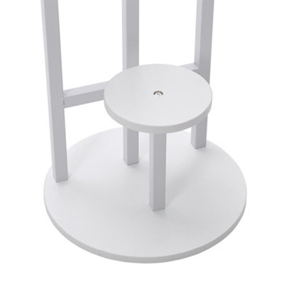 Modern 4 Tiers Round Stand White Tall Corner Flower Stand Indoor Plant ...