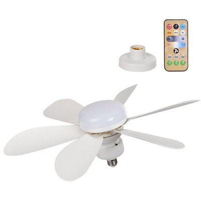 Modern 40W LED Ceiling Fan Light with Remote Control & E27 Fitting ...
