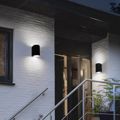 Modern 6W LED Double Outdoor Wall Light Black Cool White ZLC321CW