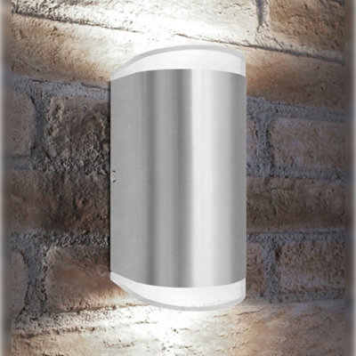 Modern 6W LED Double Outdoor Wall Light Stainless Steel Cool White