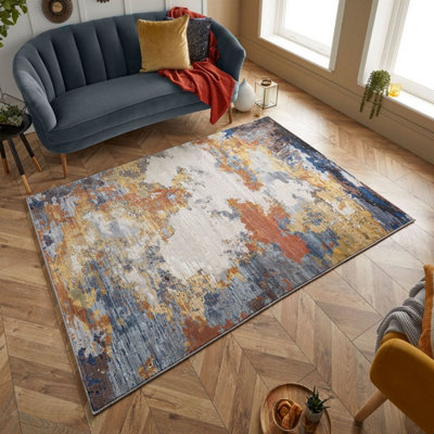Modern Abstract Easy to Clean Multi Living Room Bedroom Dining Room Rug ...