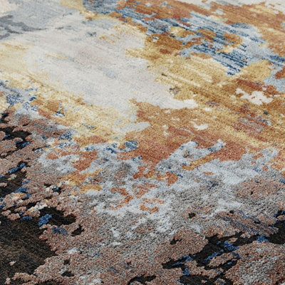 Modern Abstract Easy to Clean Multi Living Room Bedroom Dining Room Rug ...