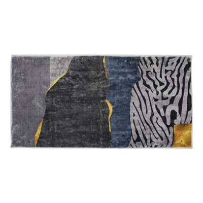 Modern Abstract Geometric Rectangle Faux Cashmere Indoor Area Rug ...