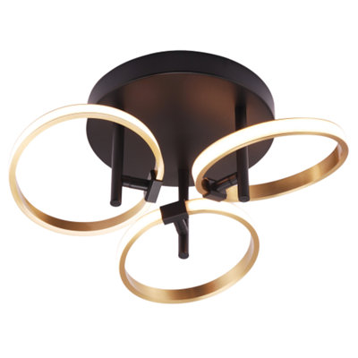 Modern Adjustable Gold Halo Rings LED Ceiling Light Fitting with Mat ...