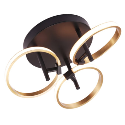 Modern Adjustable Gold Halo Rings LED Ceiling Light Fitting with Mat ...