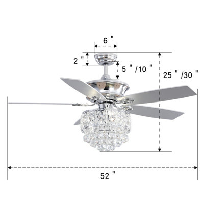 Modern Adjustable Lighting Ceiling Fan Light Fixture with Remote ...